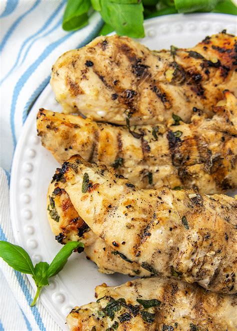 Grilled Basil Garlic Chicken Tenderloins