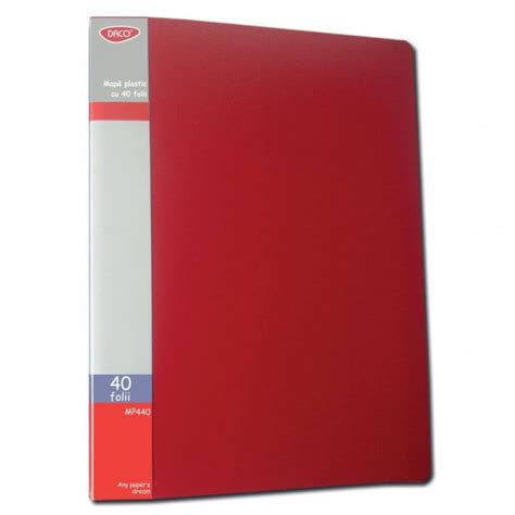 Mapa Plastic A4 Cu 40 Folii Daco Culoare Rosie Mapa Cu Folii Mape Din Plastic Cu Folii Mapa