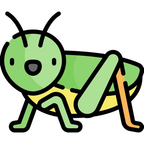 Grasshopper Kawaii Lineal Color Icon
