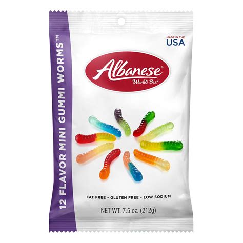 Albanese Worlds Best 12 Flavor Mini Gummi Worms 75oz