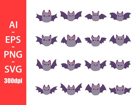 Cute Bat 2d Flat Design Digital Files Graphic By Emil Timplaru Store