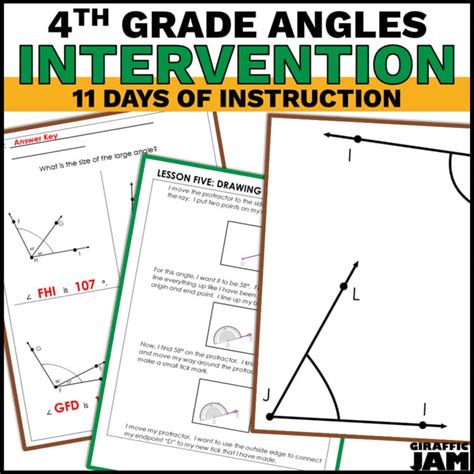 4th Grade Angles Special Education Intervention Math Measuring Angles