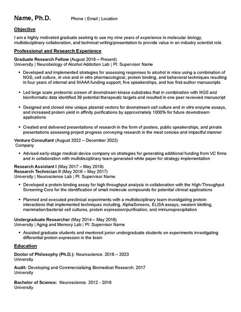 Resume Feedback Finishing Phd This Fall Looking For Scientist