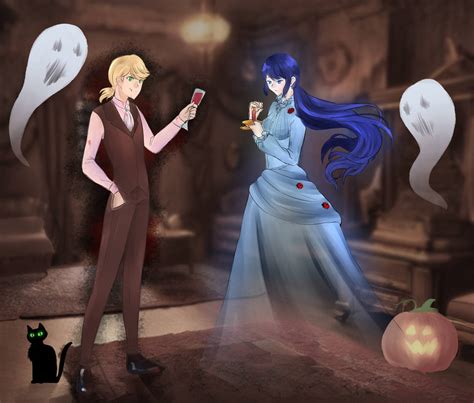 Happy Halloween With Adrien And Marinette By Tatsuk0 On Deviantart