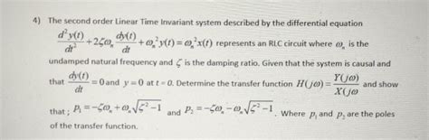 solved 4 the second order linear time invariant system