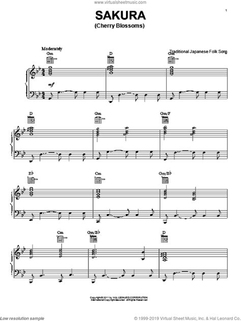 Sakura Cherry Blossoms Sheet Music For Piano Solo Pdf