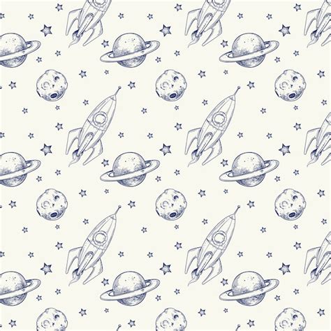 Free Vector Hand Drawn Space Pattern