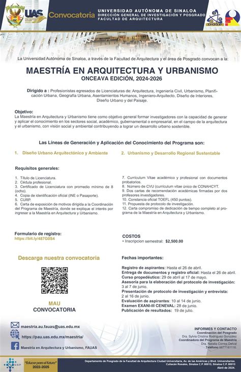 Posgrado Facultad De Arquitectura Uas Universidad Autónoma De Sinaloa