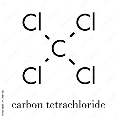Carbon Tetrachloride Tetrachloromethane Solvent Molecule Skeletal Formula Stock Vector