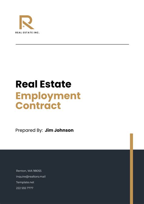 Free Real Estate Employment Contract Template To Edit Online