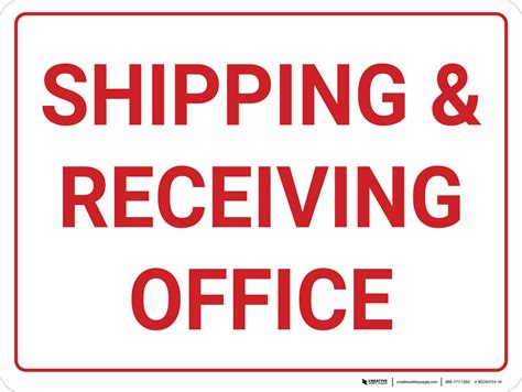 Shipping And Receiving Office Red White Wall Sign