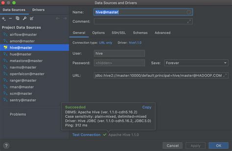 Datagrip查询开启kerberos的hive Tonglin0325 博客园