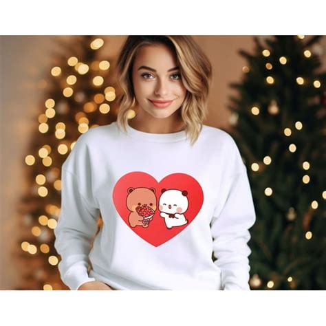 Cute Panda Bear Bubu Dudu Flower Heart Sweatshirt Couple T Teeirish