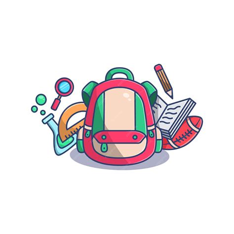 Premium Vector School Backpack Cartoon Illustration