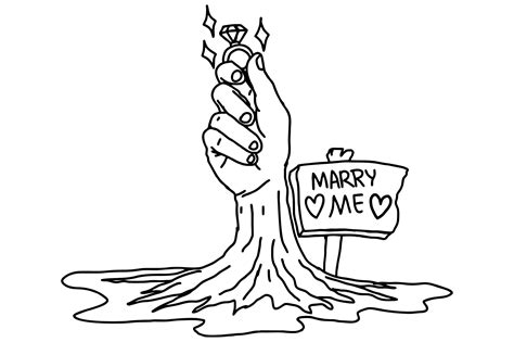 Tree Shaped Hand Holding Proposal Ring Graphic By Arsa Adjie Creative Fabrica