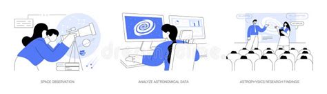 Analyze Astronomical Data Abstract Concept Vector Illustration Stock