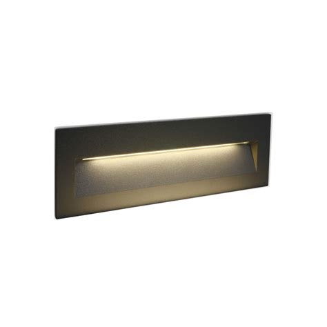 Step Marker Led Echo 7w 550lm Ip65 230v Anthracite Recessed Hole 220x70mm