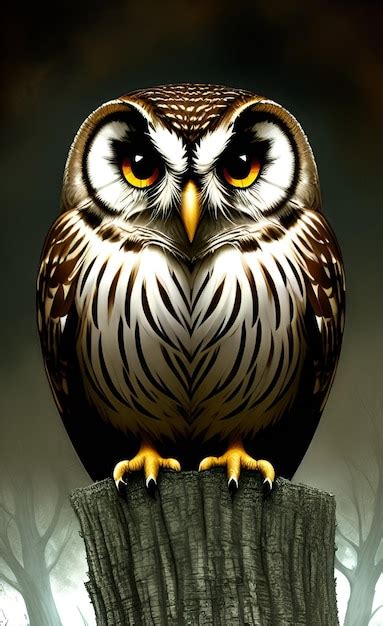 Premium Ai Image Cute Marsh Owl