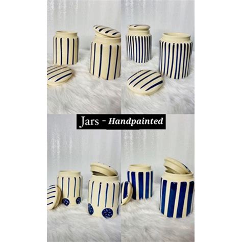 Classic Jar Ceramic Material Glossy Surface Finish Printed Design