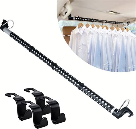 Car Clothes Hanger Bar With 4 Pack Car Seat Headrest Hook