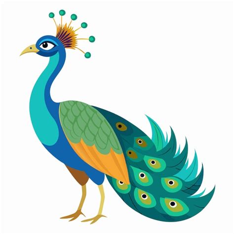 Peacock Illustration Vector Premium Ai Generated Vector