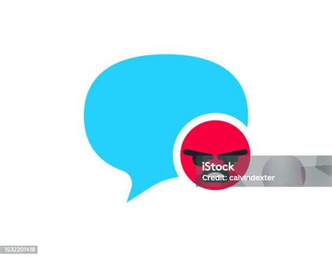 Emoticon Reaction On Speech Bubble Stock Illustration Download Image Now Advice Anger Bad