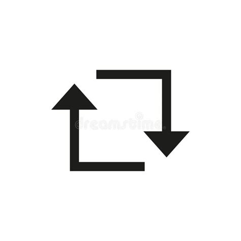 Repost Retweet Icon Square With Swirling Arrows Recycle Stock Vector