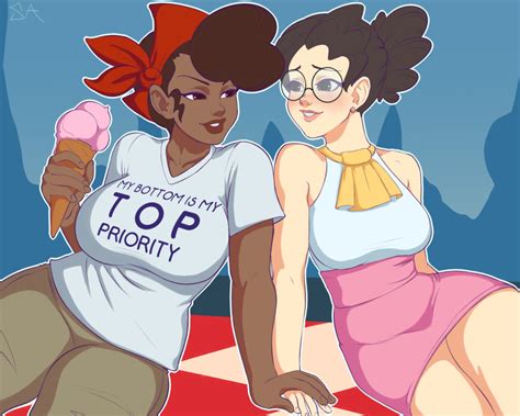 Rule 34 2girls Bandana Bare Shoulders Big Breasts Blouse Blush Brown