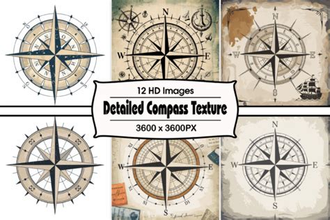 Detailed Compass Texture Graphic By Creative Express · Creative Fabrica
