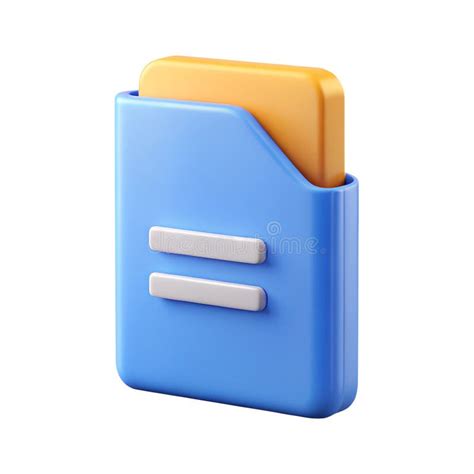 3d File In Folder Icon Plastic Cartoon Style Stock Image Illustration Of Sticker Cartoon