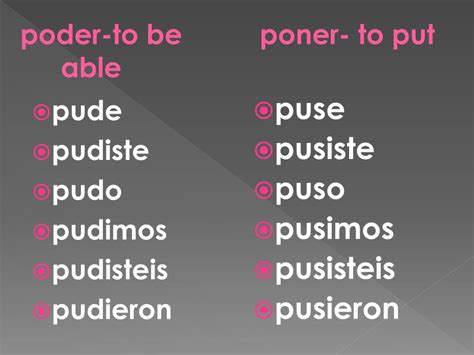 Ppt Irregular Preterite Verbs Powerpoint Presentation Free Download