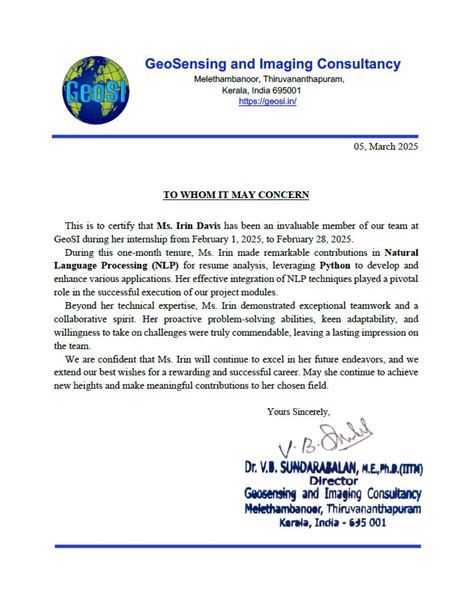 Internship Nlp Resumeanalysis Python Machinelearning Thankyougeosi Irin Davis