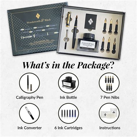 Calligraphy Pen T Set Includes Ink Bottle 6 Ink Etsy
