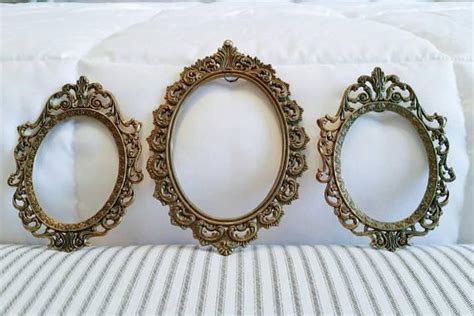 Vintage Brass Frames Brass Frames Brass Oval Frames Ornate Etsy