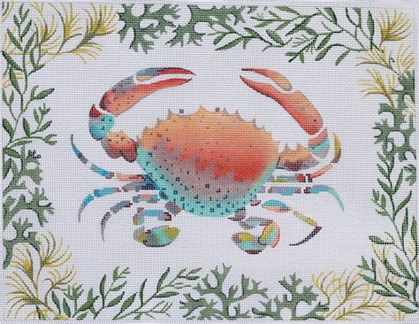 Pl 59 Lady Crab With Mixed Seaweeds Border