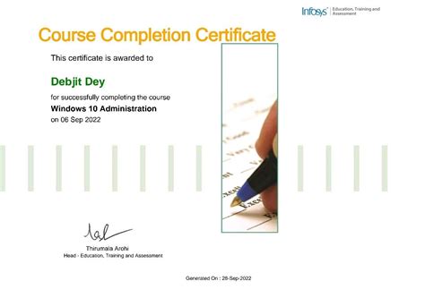 Debjit Dey On Linkedin Infosys Windows10 Certifications