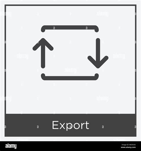 Export Icon Isolated On White Background With Gray Frame Sign And