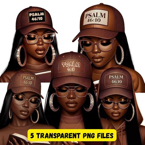 Psalm 4610 Christian Clipart Bundle African American Woman Png
