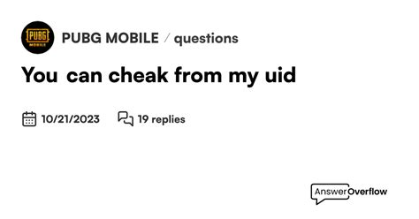 You Can Cheak From My Uid Pubg Mobile