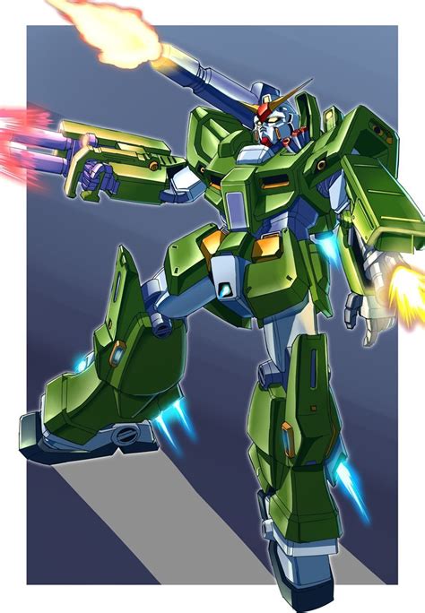 Kin San Sasuraiga Gundam Alex Gundam Gundam 0080 Highres Firing Full Armor Alex Gatling