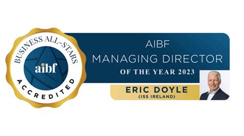 Eric Doyle Of Iss Ireland Is Awarded The All Ireland Business
