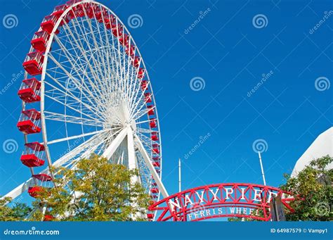 Chicago Navy Pier With Ferris Wheel In Near North Side Community Area
