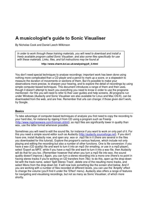 Pdf Musicologist Guide To Sonic Visualizer Dokumentips