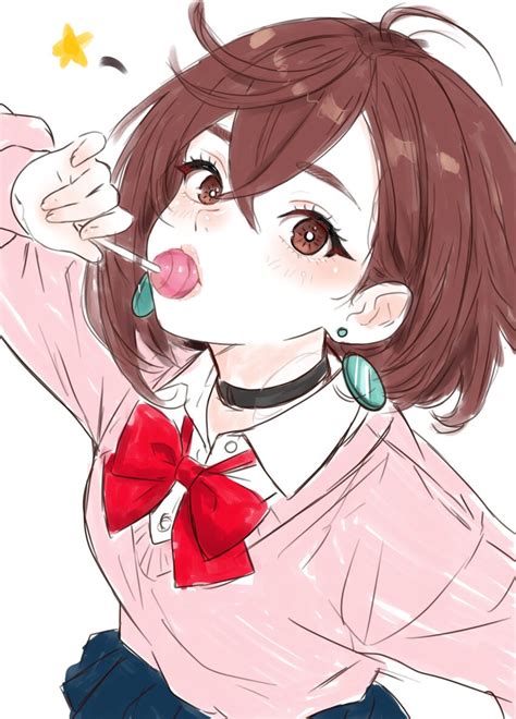 Sugar Cyube Ayase Momo Dandadan Highres 1girl Black Choker Blue Skirt Bow Bowtie