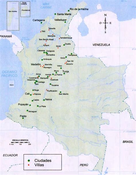 Mapa De Colombia Centros Urbanos En La Colonia Social Hizo