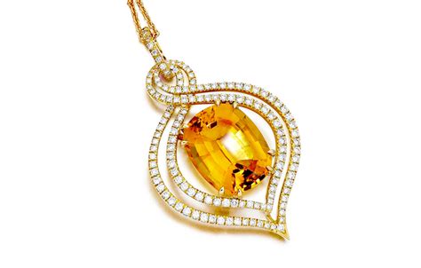 Citrine And Diamond Pendant The London Art Works