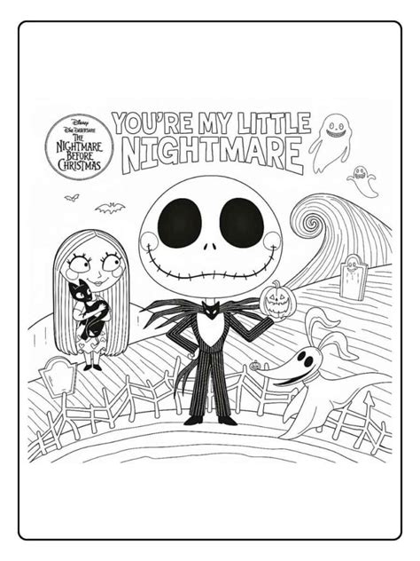 Nightmare Before Christmas Coloring Pages Pdf To Print Gencoloring