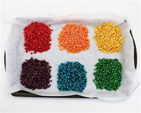 Rainbow Dyed Corn Kernels How To Dye Corn For Sensory Play The Craft