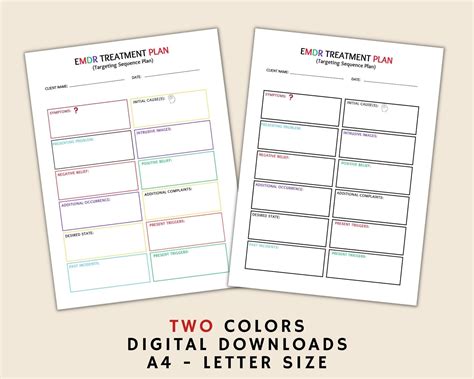 Emdr Treatment Plan Targeting Sequence Worksheets Printable Pdf Etsy