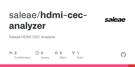 Github Saleaehdmi Cec Analyzer Saleae Hdmi Cec Analyzer